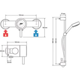 Mira Element EV Rear-Fed Exposed Chrome Thermostatic Mixer Shower ...
