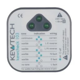 Kewtech Kewcheck 103 13A Socket Tester 230V AC - Screwfix