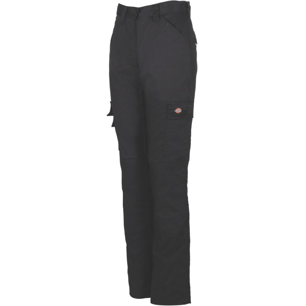 Dickies Everyday Flex Womens Work Trousers Black Size 10 31" L - Screwfix