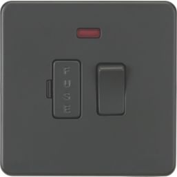 Knightsbridge 13A Switched Fused Spur with LED Anthracite - Screwfix