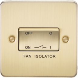 Knightsbridge 10AX 1-Gang TP Fan Isolator Switch Brushed Brass - Screwfix