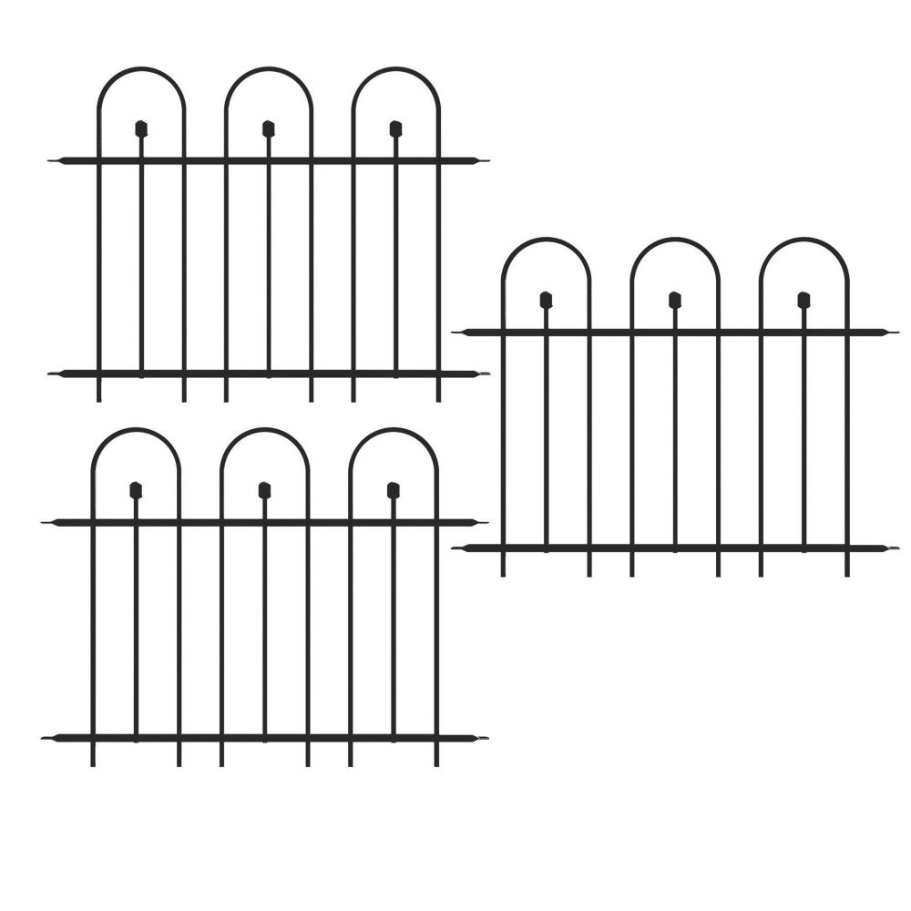 Apollo Appleton Easy Fit Ball Top Metal Garden Fence Panel 1.21m x 0 ...