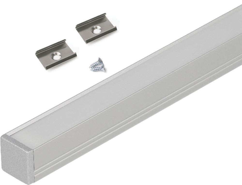 VEW Aluminium Smart Surface Mounted Profile Kit 1m - Screwfix