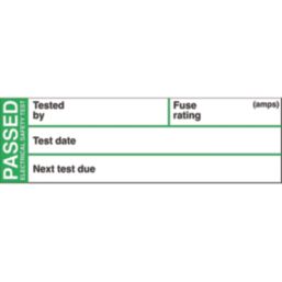 Essentials Pass Test Labels 250 Pack - Screwfix