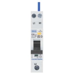British General 32A 30mA Type A DP C Curve Bidirectional RCBO Double Pole - Screwfix