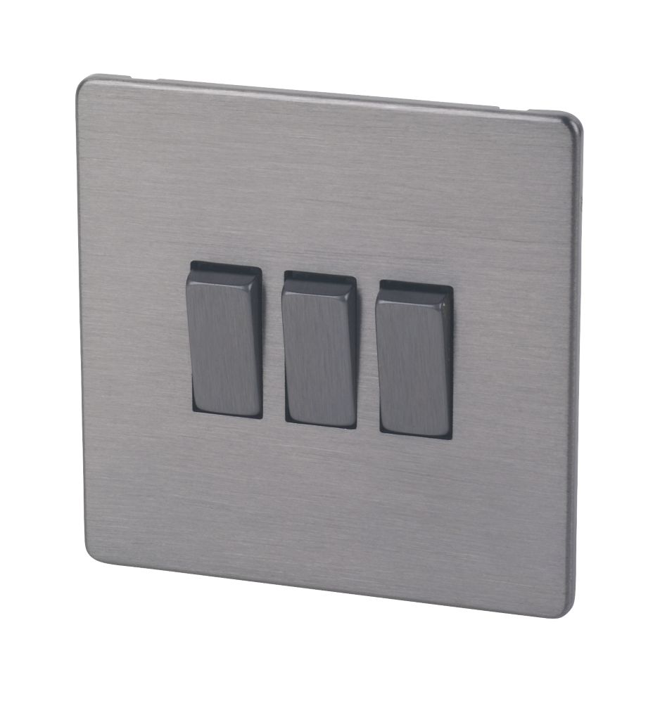 LAP 10AX 1-Gang 2-Way Light Switch Slate-Effect - Screwfix