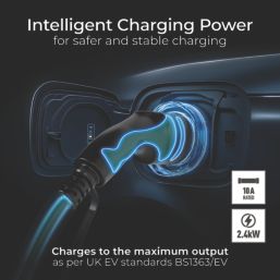 Masterplug 10A 2.4kW Mode 2 Type 2 Plug Portable EV Charger 10m - Screwfix