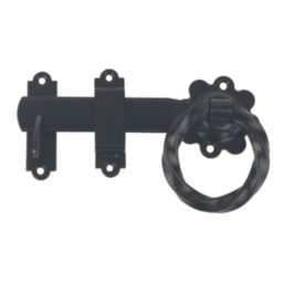 GateMate Twisted Ring Gate Latch Black 152mm - Screwfix