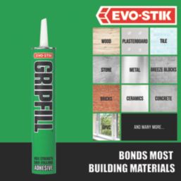 Evo-Stik Gripfill Solvented Grab Adhesive Beige 350ml 12 Pack - Screwfix