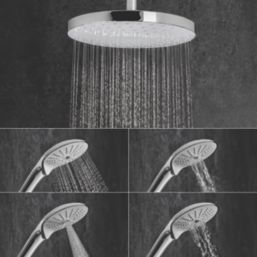 Mira Mode Dual Gravity-Pumped Ceiling-Fed Chrome Thermostatic Digital ...