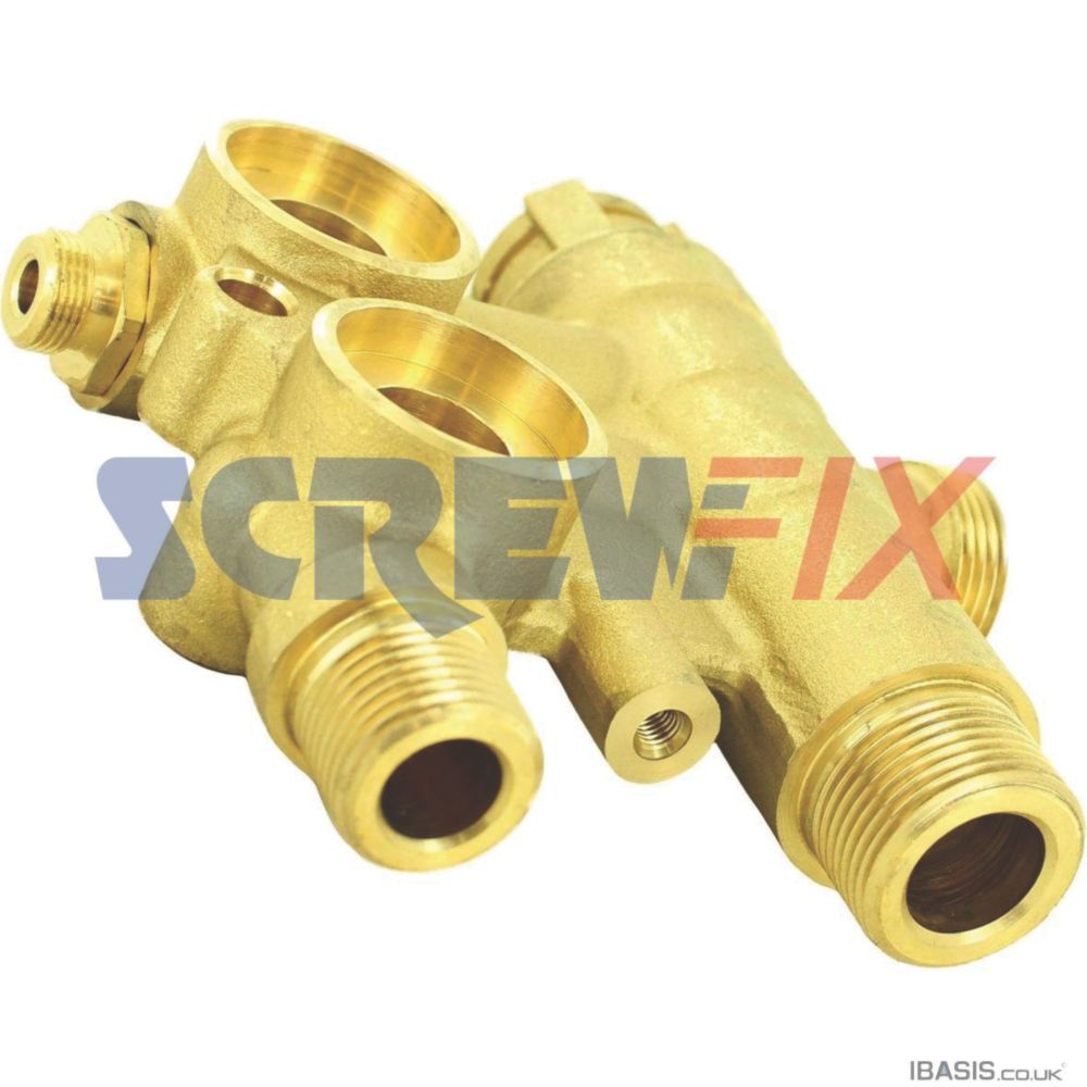 Baxi 720789401 Brass Flow Assembly without By-Pass - Screwfix
