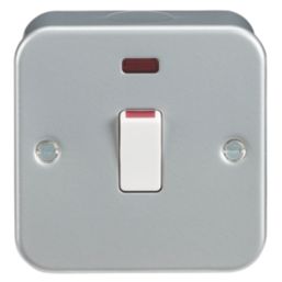 Knightsbridge 20AX 1-Gang DP Metal Clad Control Switch with LED with ...