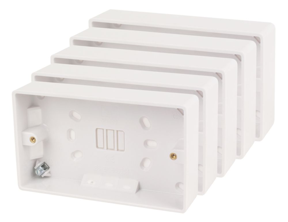 2 Gang Surface Pattress Back Boxes | Wiring Accessories | Screwfix.com
