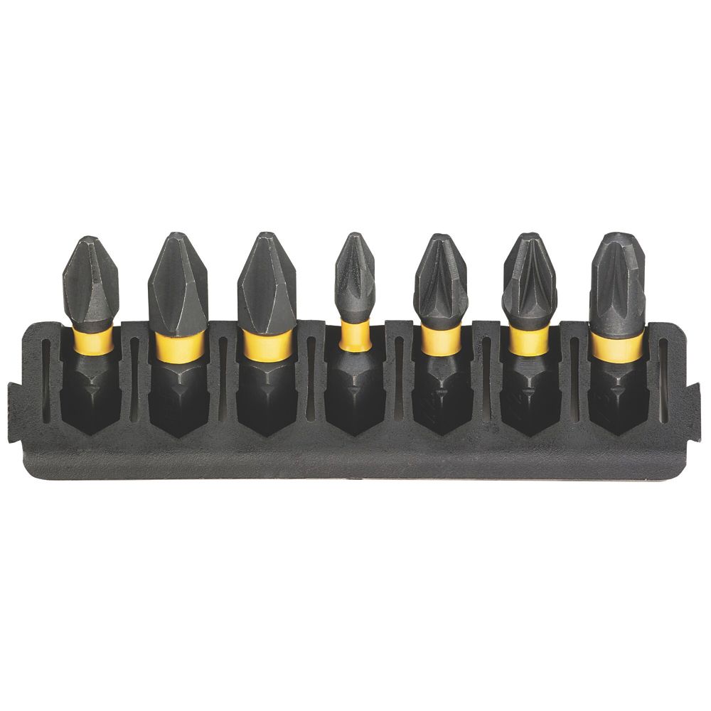 DEWALT Flextorq 6.35mm Hex Shank Mixed Screwdriver Bits 7 Pieces - Screwfix