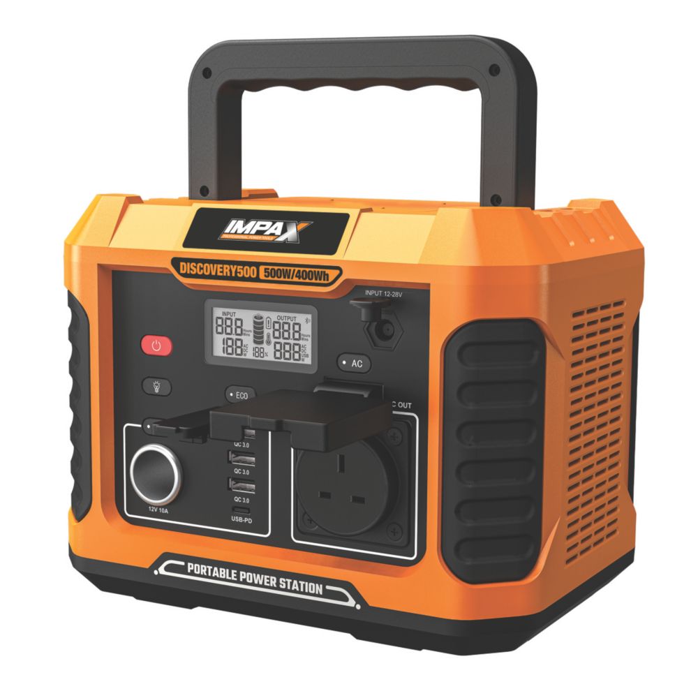 IMPAX DISCOVERY 500W Portable Power Station 400Wh - Screwfix