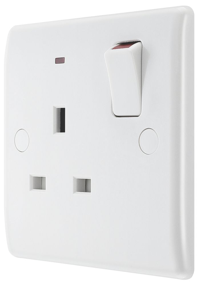 British General 800 Series 13A 1-Gang SP Switched Power Socket White ...