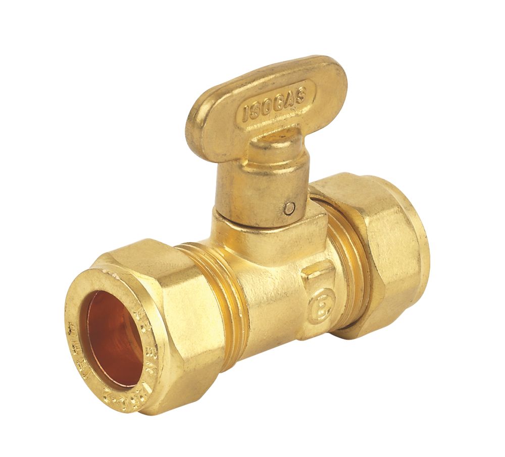 Essentials Gas Isolating Valve 15mm x 15mm - Screwfix