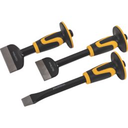 Roughneck Guarded Bolster & Cold Chisel Set 3 Pieces - Screwfix