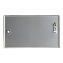 Contactum iConic 2-Gang Blanking Plate Brushed Steel - Screwfix