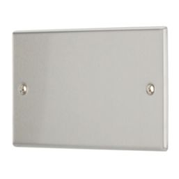 Contactum iConic 2-Gang Blanking Plate Brushed Steel - Screwfix