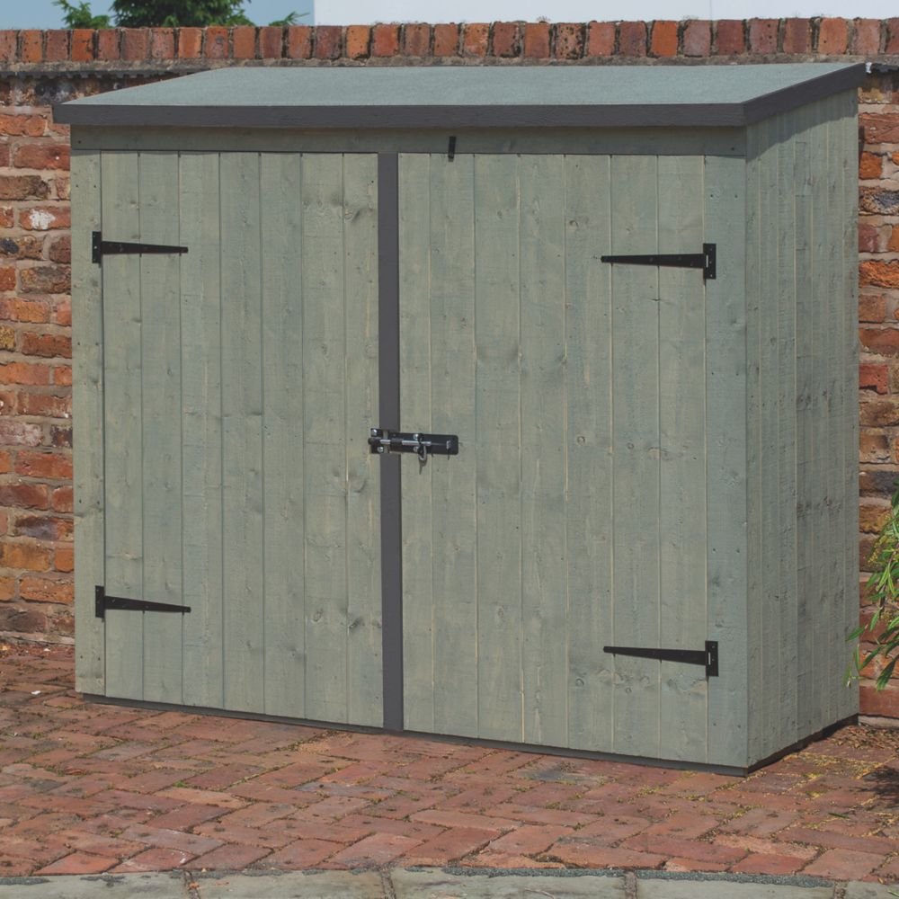 Rowlinson Heritage 6' x 2' 6" (Nominal) Pent Timber Bike Store - Screwfix
