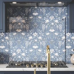 Laura Ashley Clear with Black Caps Kitchen Splashback 900mm x 750mm x ...