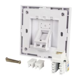 Labgear 1-Gang RJ45 Ethernet Socket White with Colour-Matched Inserts ...