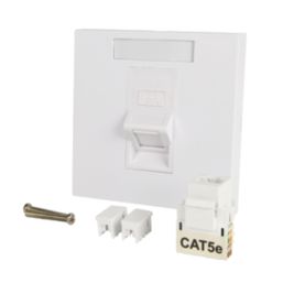 Labgear 1-Gang RJ45 Ethernet Socket White with Colour-Matched Inserts ...