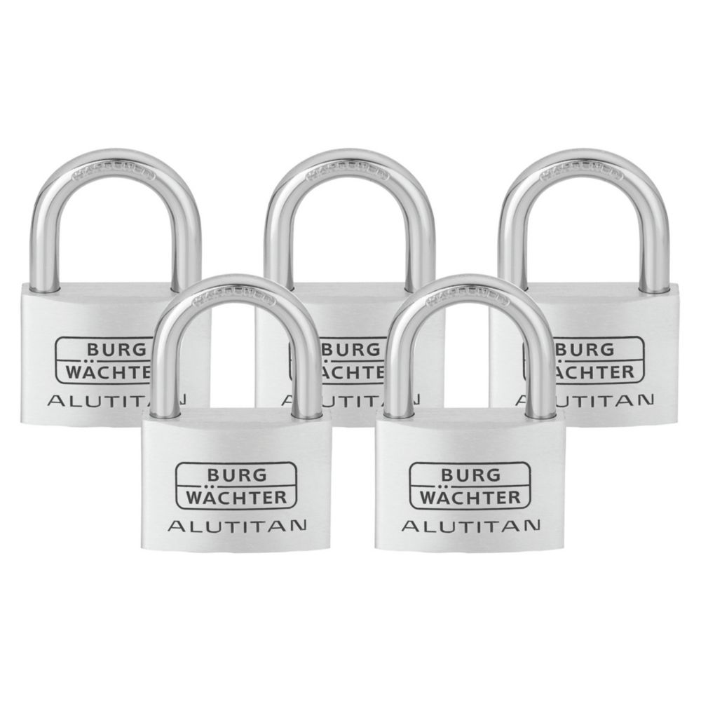 Burg-Wachter Keyed Alike Padlocks Aluminium 60mm 5 Pack - Screwfix