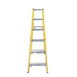 Lyte Fibreglass 1.53m 6 Step Swingback A Frame Step Ladder - Screwfix