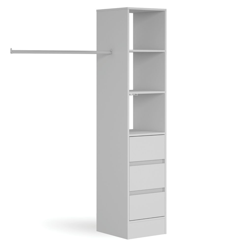 Spacepro Interior Storage Tower Unit with Drawers Dove Grey 450mm x ...