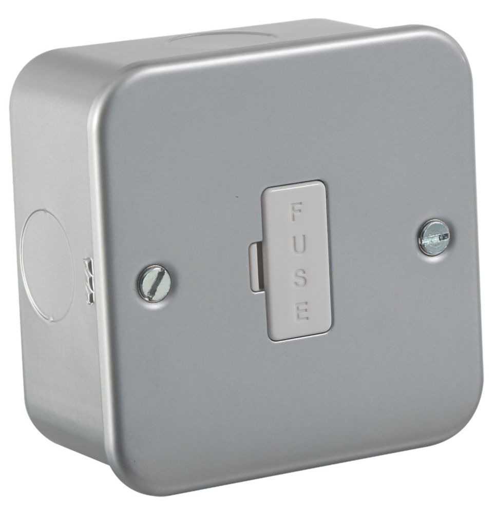 Knightsbridge 13A Unswitched Metal Clad Fused Spur with White Inserts ... Knightsbridge 13A Unswitched Metal Clad Fused Spur with White Inserts ...