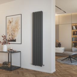 Azur Ilios Duplex 1800mm x 372mm 3864BTU Anthracite Vertical Designer ...