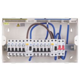 British General Fortress 16-Module 10-Way Populated High Integrity Dual RCD Consumer Unit - Screwfix