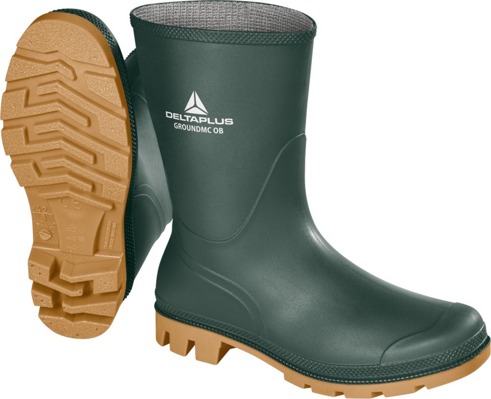 Delta Plus GROMCOBVE Size 6 Green/Beige Non Safety Wellies - Screwfix
