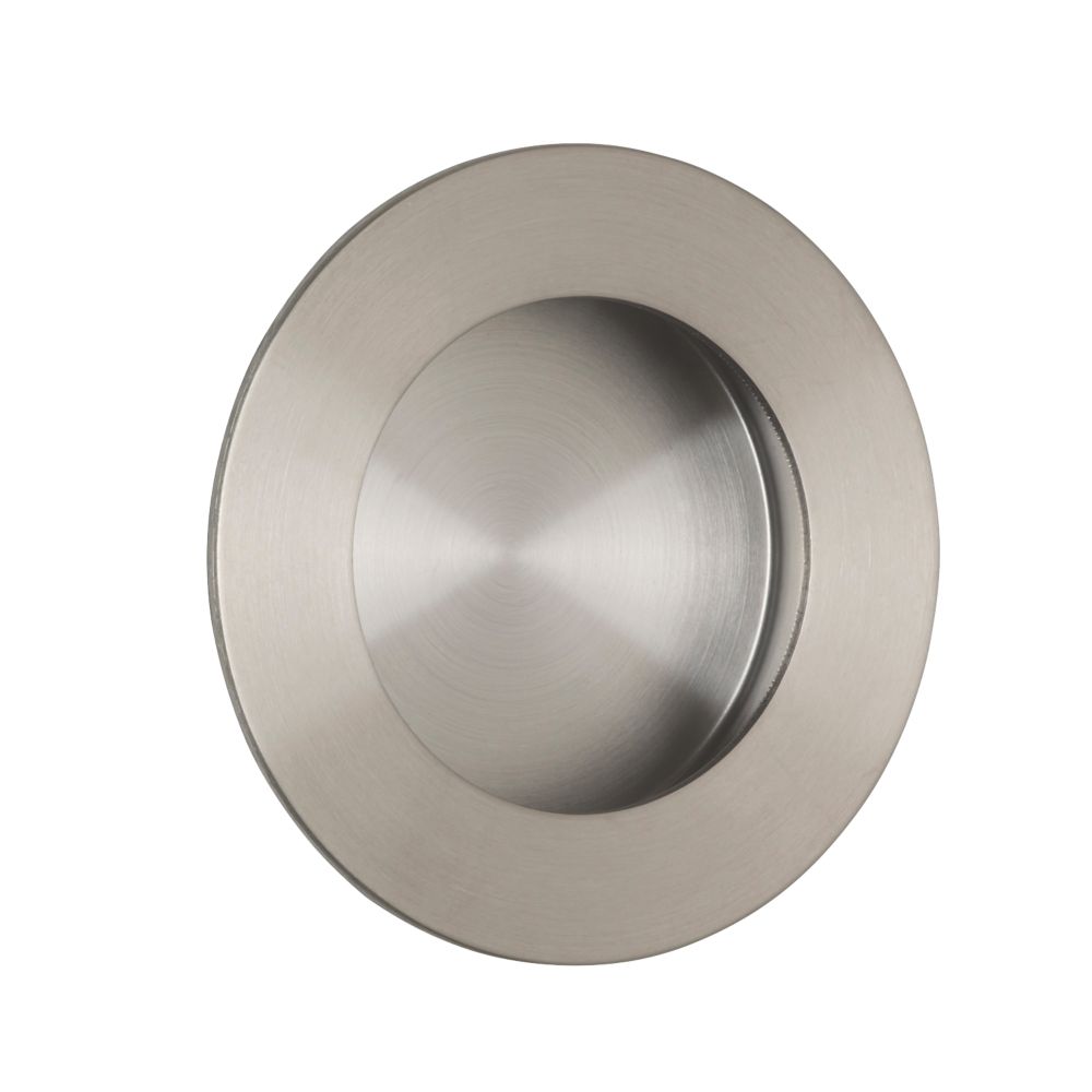 Eurospec Circular Flush Pull Handle 78mm Satin Stainless Steel - Screwfix
