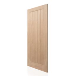 Unfinished Oak Wooden Cottage Internal Door 1981mm x 457mm - Screwfix