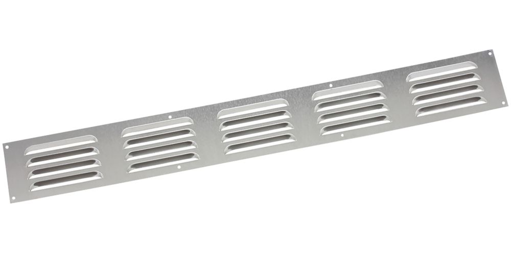 Map Vent Fixed Louvre Vent Silver 466mm x 51mm - Screwfix