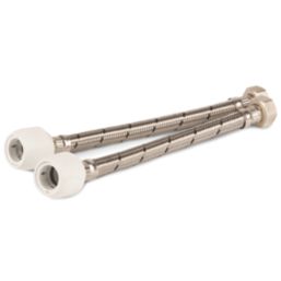 Hep2O Push-Fit Flexible Tap Connectors 15mm x 3/4" x 300mm 2 Pack ...
