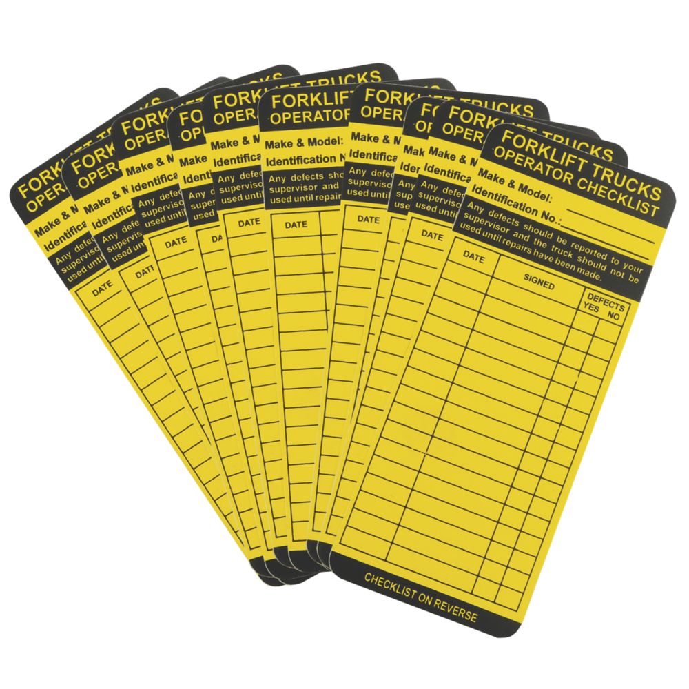 Essentials Forklift Safety Tag Inserts 10 Pack - Screwfix