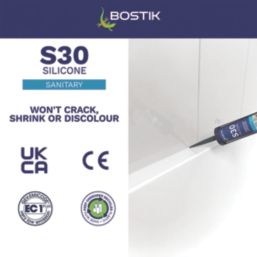 Bostik S30 Sanitary Silicone Sealant White 310ml - Screwfix