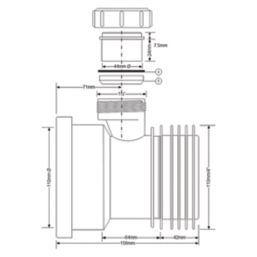 McAlpine Drain Connector Black 110mm - Screwfix