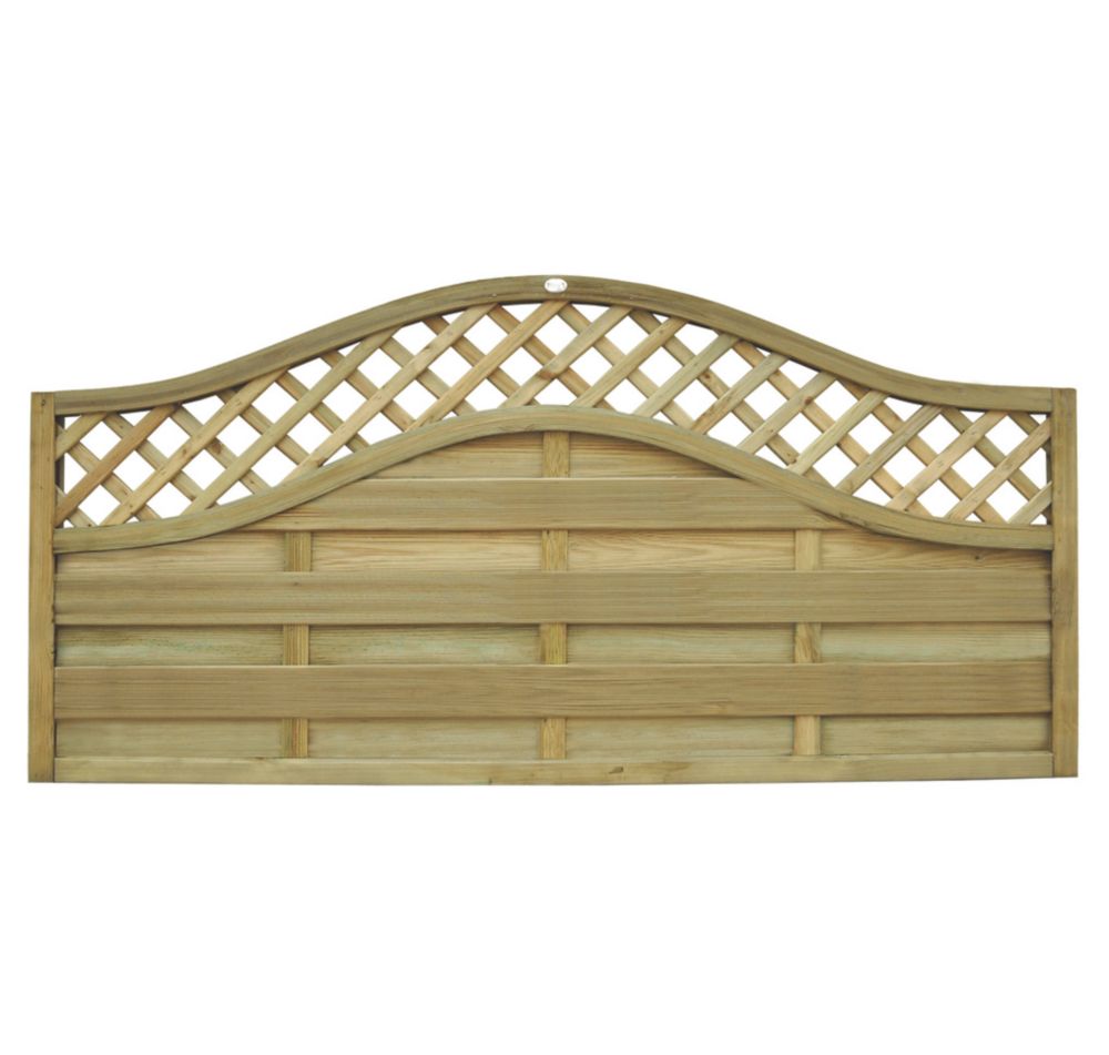Forest Prague Lattice Curved Top Fence Panels Natural Timber 6' x 3 ...