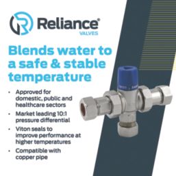 Reliance Valves HEAT112010 Easifit 2-in-1 Thermostatic Mixing Valve ...