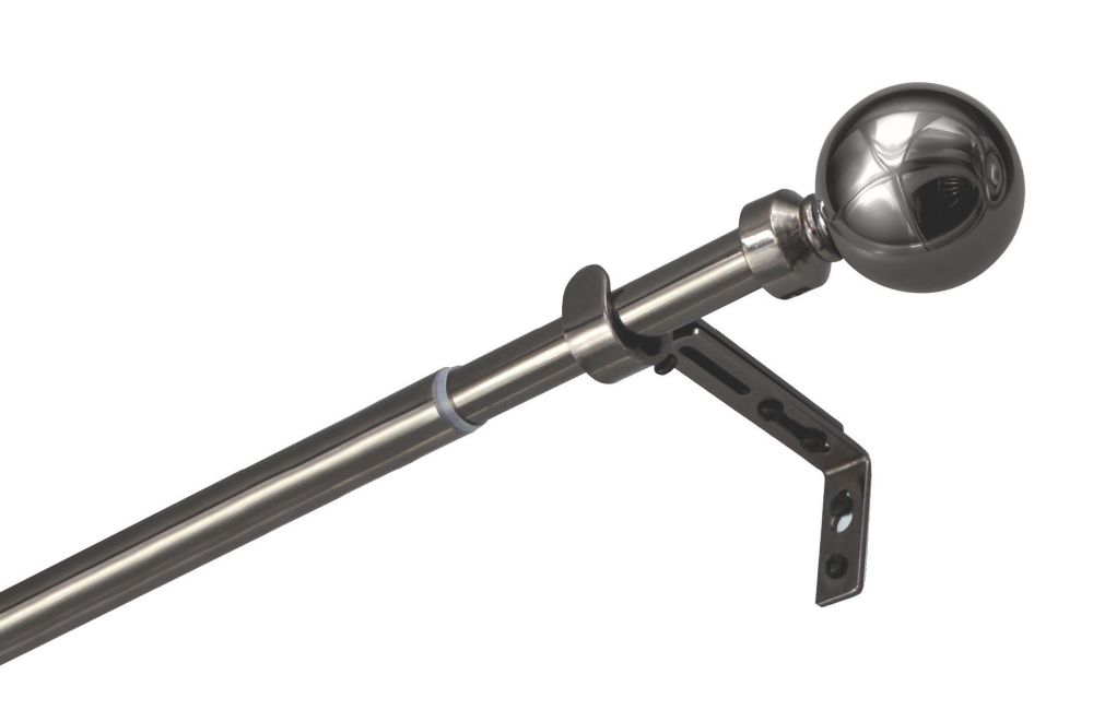 Renaissance Black Nickel Curtain Pole 19/16mm x 120-210cm - Screwfix