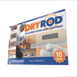 Dryzone Dryrod Damp-Proofing Rods White 180mm x 12mm 10 Pack - Screwfix