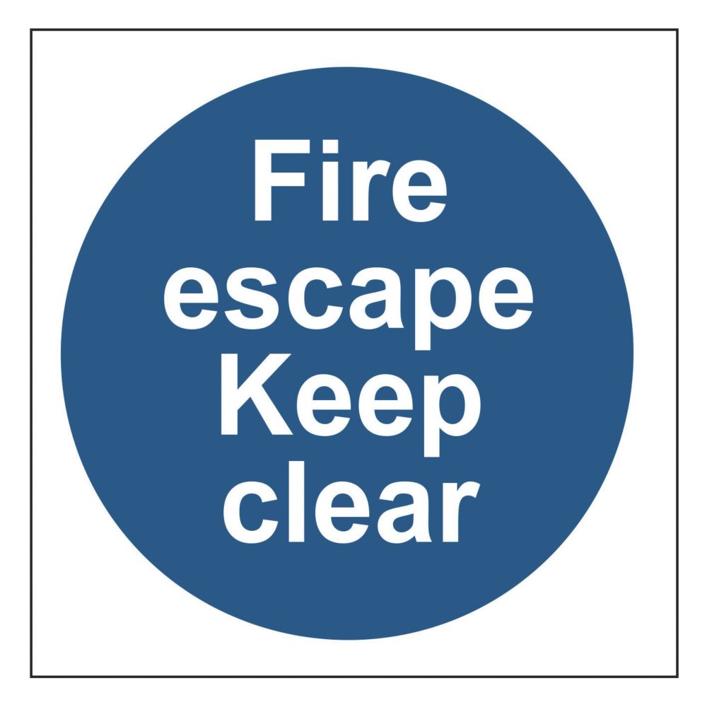Essentials Non Photoluminescent "Fire Escape Keep Clear" Sign 100mm x ...