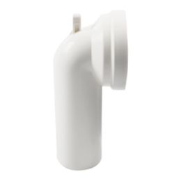 Flomasta Rigid 90° Angled Pan Connector White 300mm - Screwfix