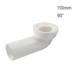 Flomasta Rigid 90° Angled Pan Connector White 300mm - Screwfix