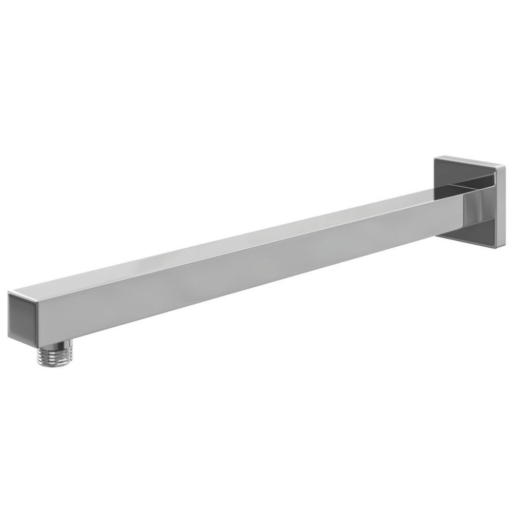 ETAL Veda Square Wall Mounted Shower Arm Chrome 360mm x 25mm - Screwfix